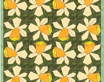 Rising Sun Quilt Paper Piece Foundation Quilting Block Pattern | Etsy