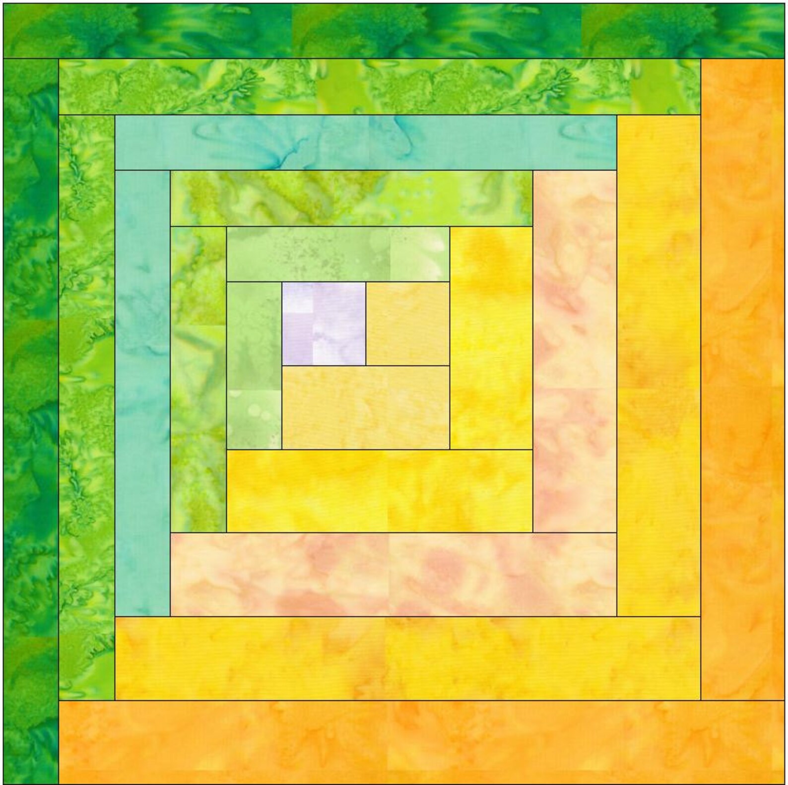 Off Center Log Cabin Quilt 7 Paper Piece Foundation Quilting - Etsy