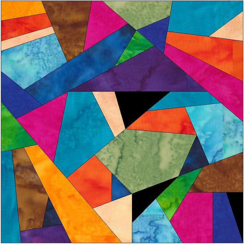 Complex Crazy Patch 13 Quilt Paper Piece Foundation Block - Etsy