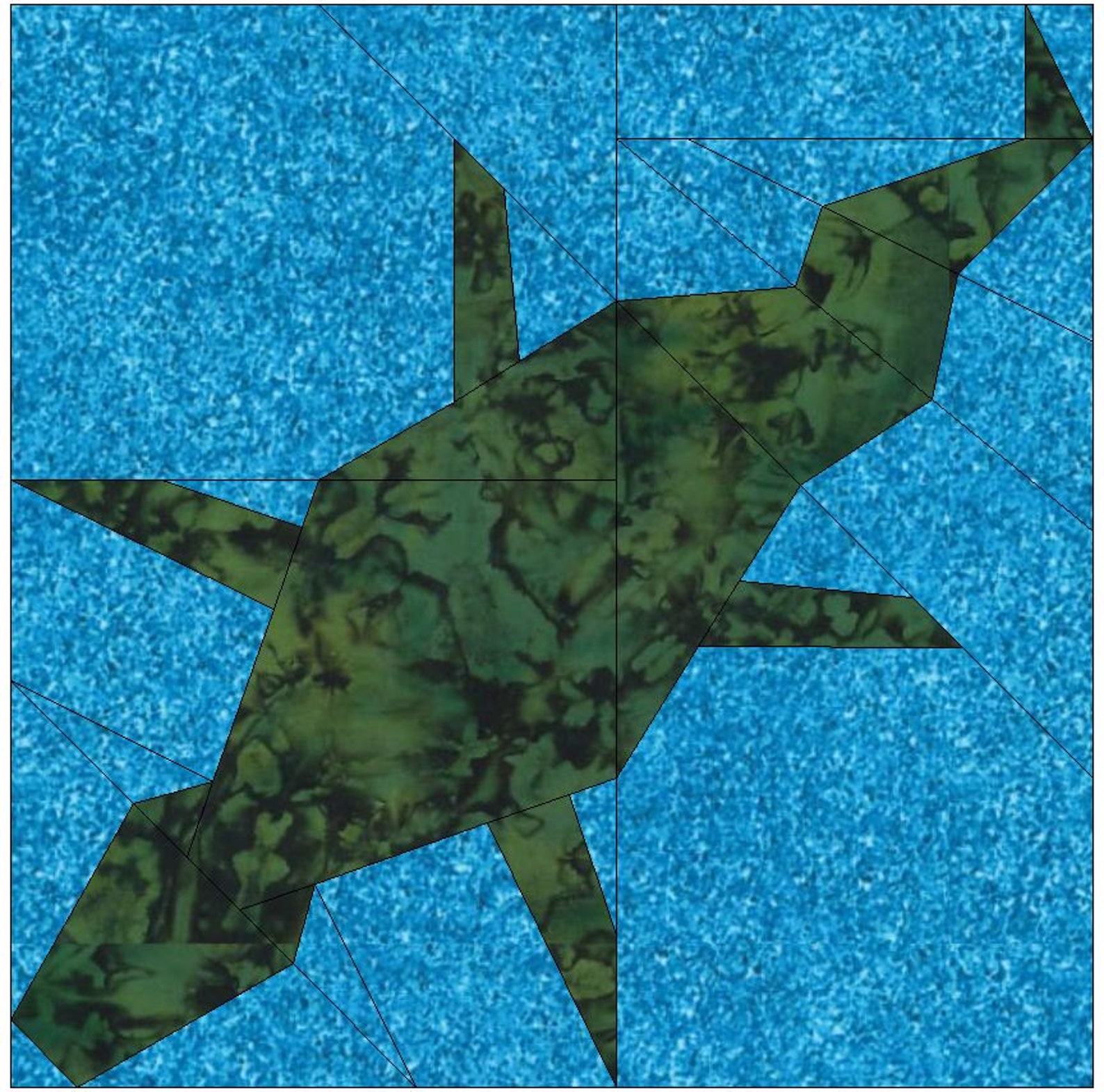 Alligator Quilt Paper Piece Foundation Quilting Block Pattern - Etsy