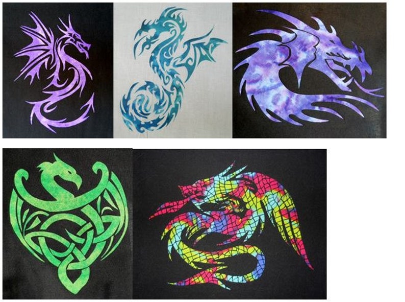 5 Dragon Quilt Applique Patterns (set of 5) Pdfs - Etsy