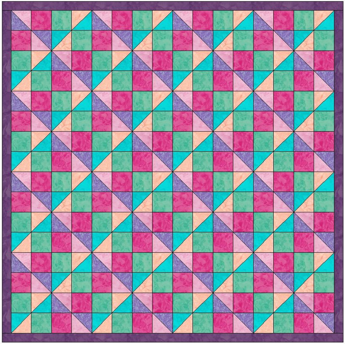 Scrappy Fun Quilt 15 Inch Block Template Quilting Block Pattern PDF - Etsy
