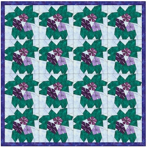 African Violets Quilt Paper Piece Foundation Quilting Block Pattern - Etsy