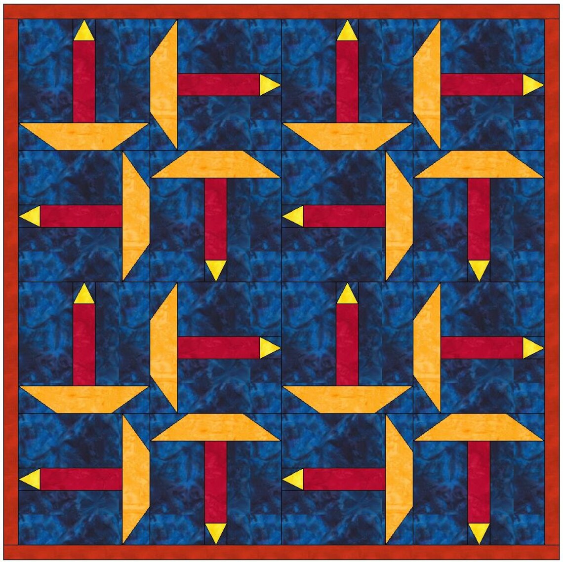 Candle Quilt Paper Piece Foundation Quilting Block Pattern PDF | Etsy