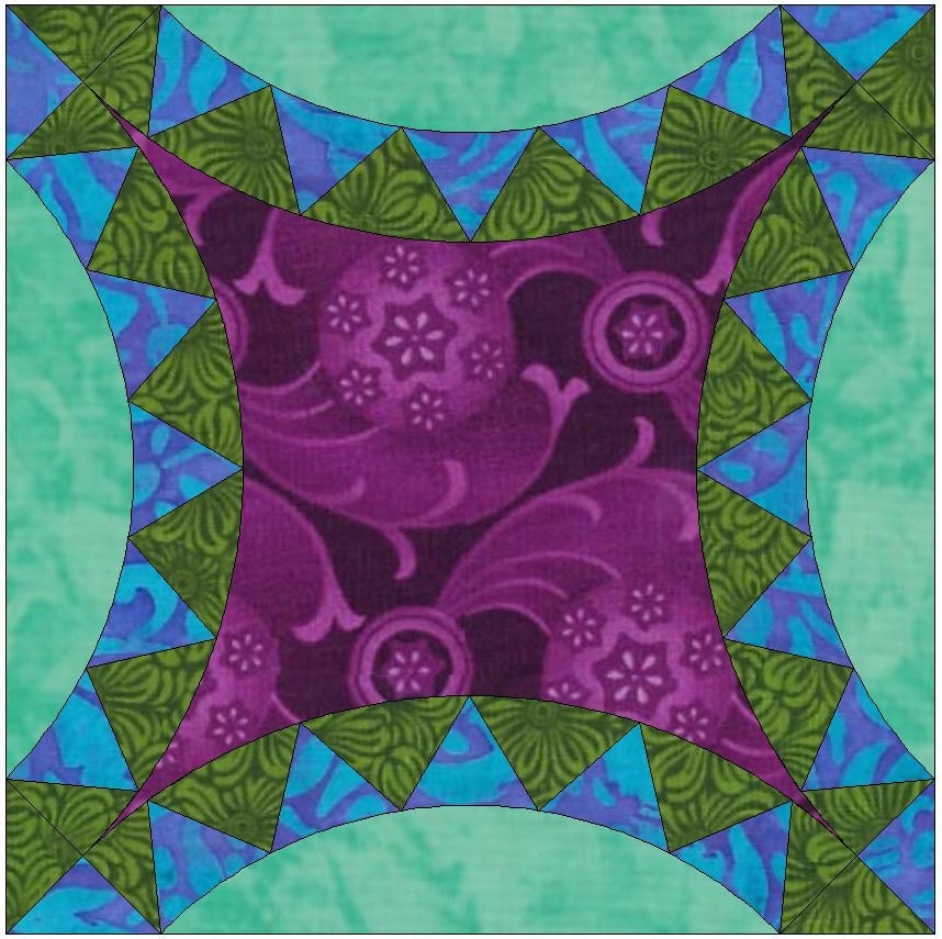 Double Pickle Dish 5 Points Wedding Ring Quilt Template Block | Etsy