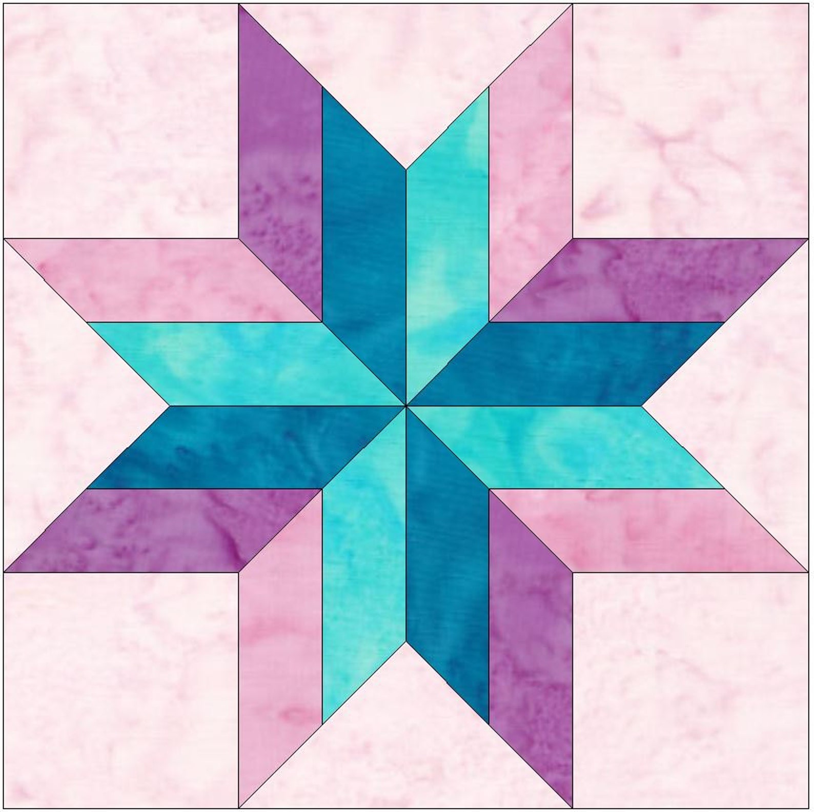 Star Variation Quilt Paper Piece Foundation Quilting Block - Etsy