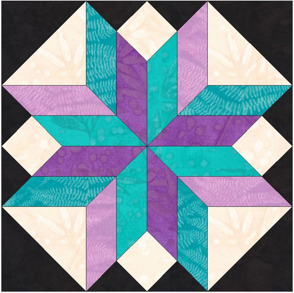Lu's Star Variation Quilt Template 15 Inch Block Pattern | Etsy