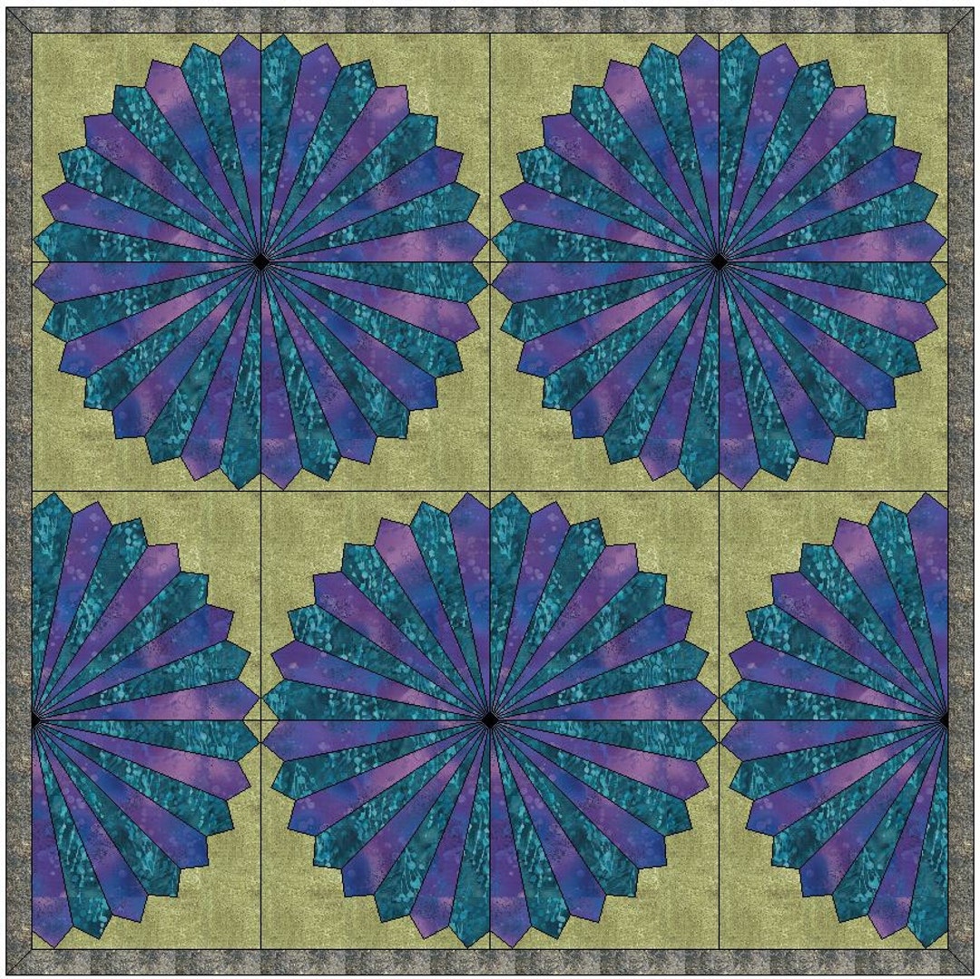 8 Blade Fan Quilt Template Quilting Block Pattern PDF - Etsy