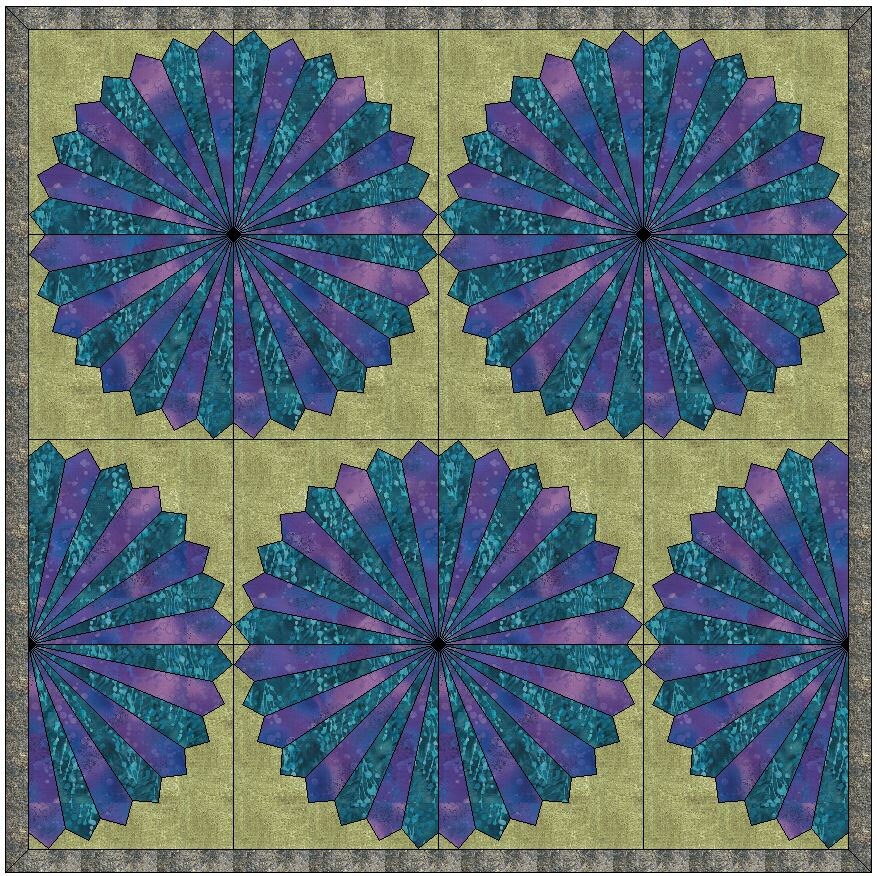 8 Blade Fan Quilt Template Quilting Block Pattern PDF - Etsy