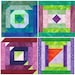 Twisted Rainbow Log Cabin Quilt 4 Paper Piece Foundation Quilting Block ...