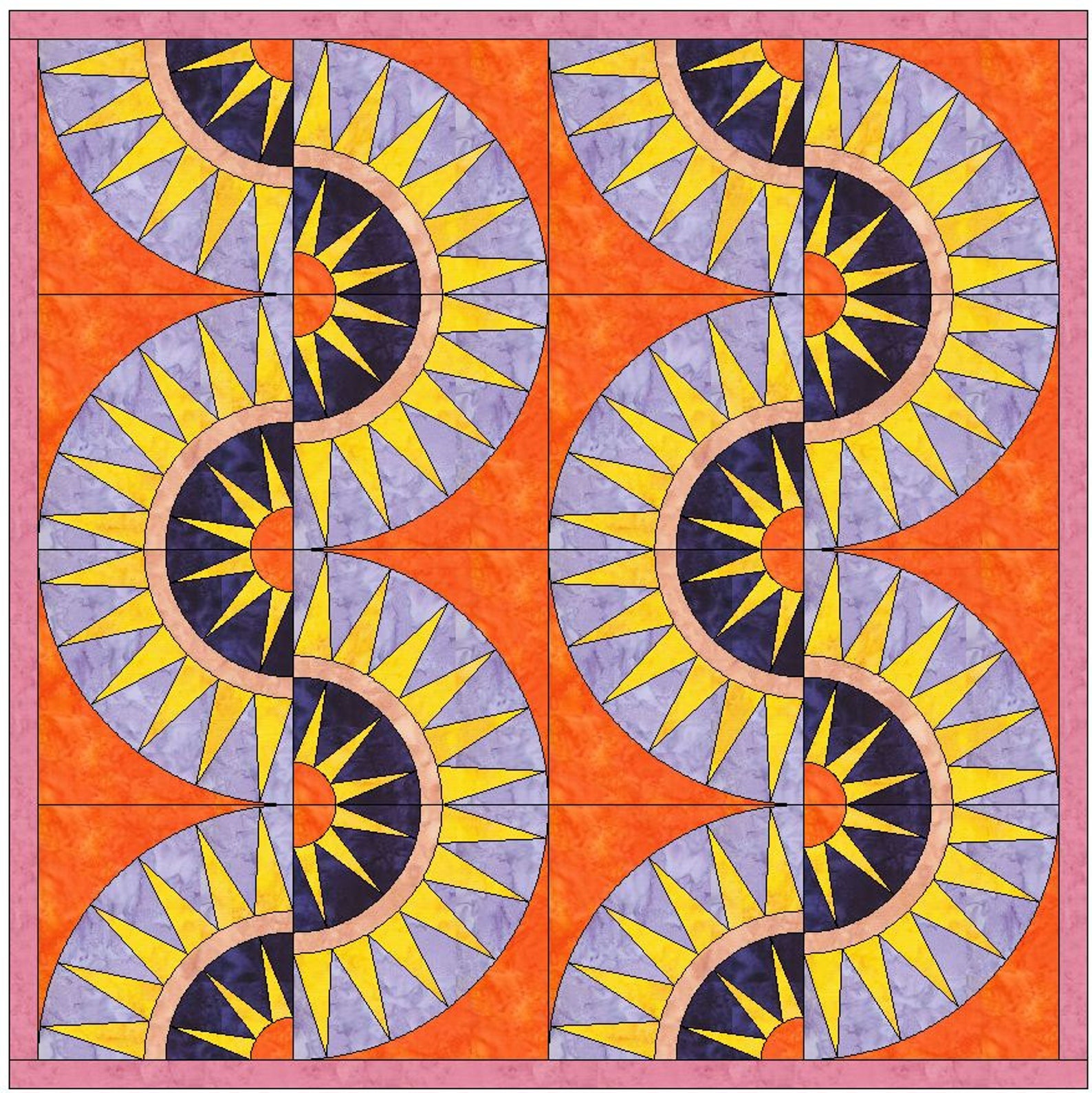 Radiant Beauty Quilt Paper Piece Foundation Quilting Block Pattern PDF ...