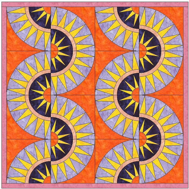 Radiant Beauty Quilt Paper Piece Foundation Quilting Block | Etsy