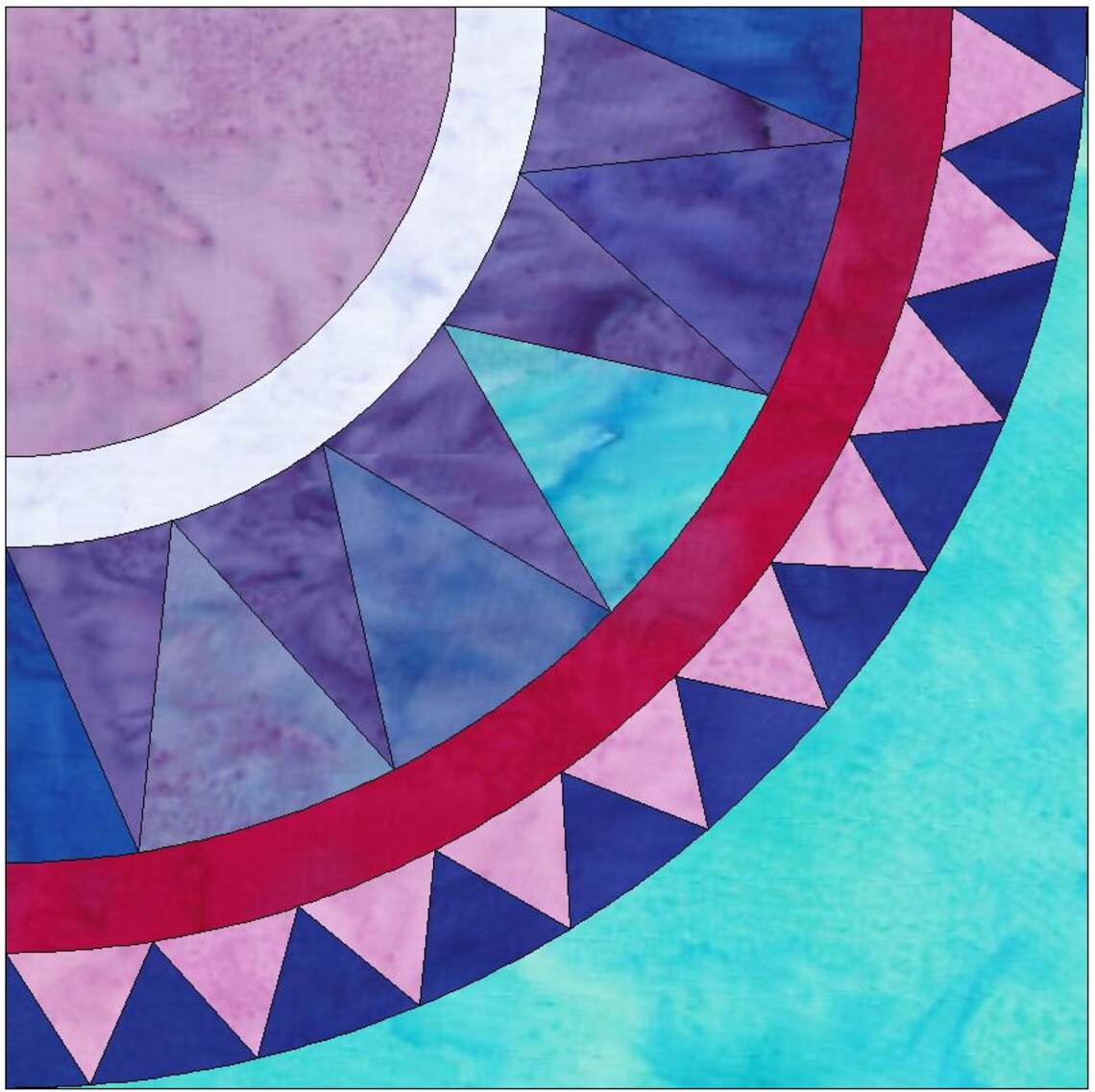 Rick Rack Beauty Quilt Paper Piece Foundation Quilting Block Pattern ...