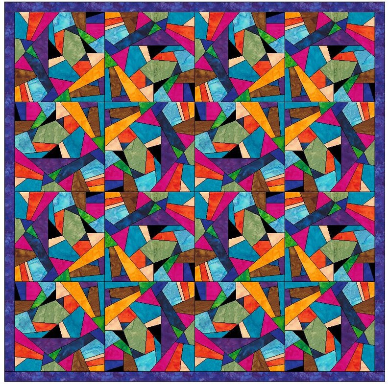 Complex Crazy Patch 13 Quilt Paper Piece Foundation Block - Etsy