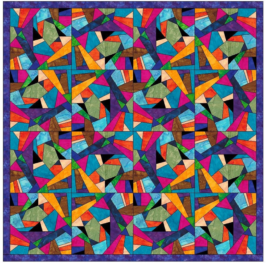 Complex Crazy Patch 13 Quilt Paper Piece Foundation Block - Etsy