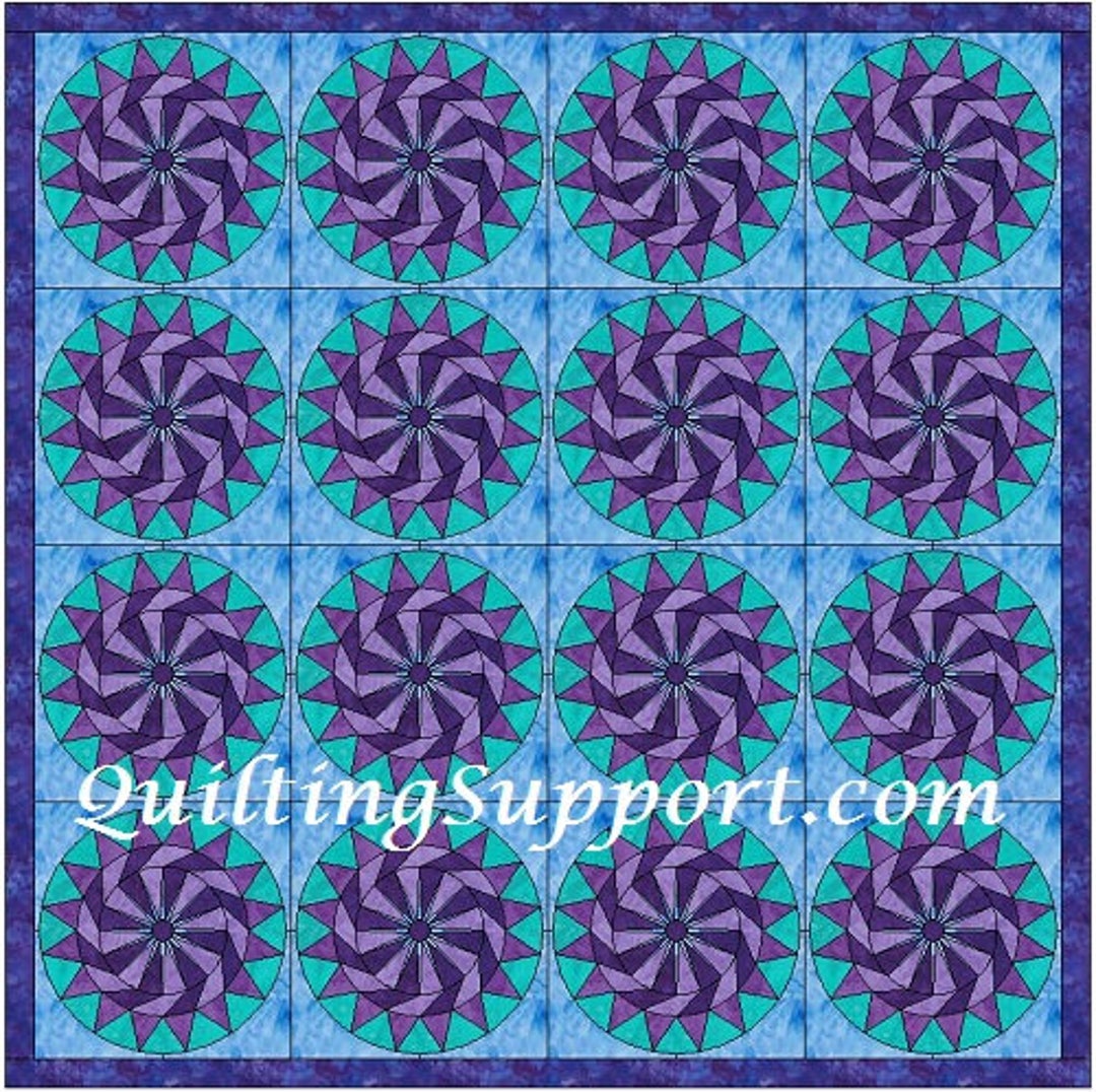 Blueberry Pie Circle Quilt 10 Inch Paper Piece Foundation Quilting ...