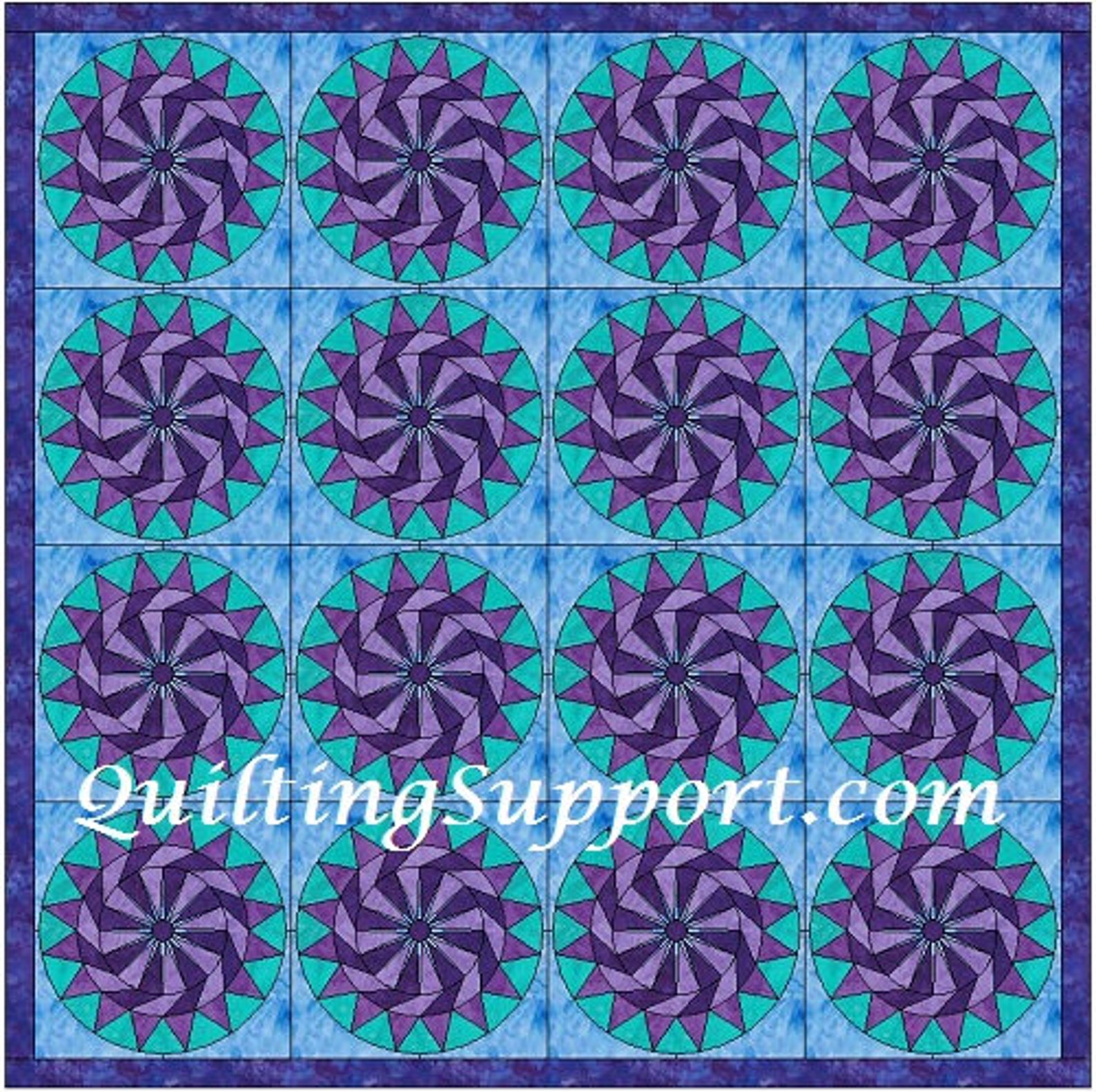 Blueberry Pie Circle Quilt 10 Inch Paper Piece Foundation Quilting ...