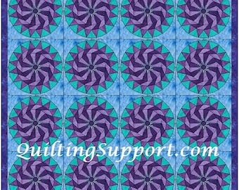 Key Lime Pie Circle Quilt Paper Piece Foundation 10 Inch Block | Etsy