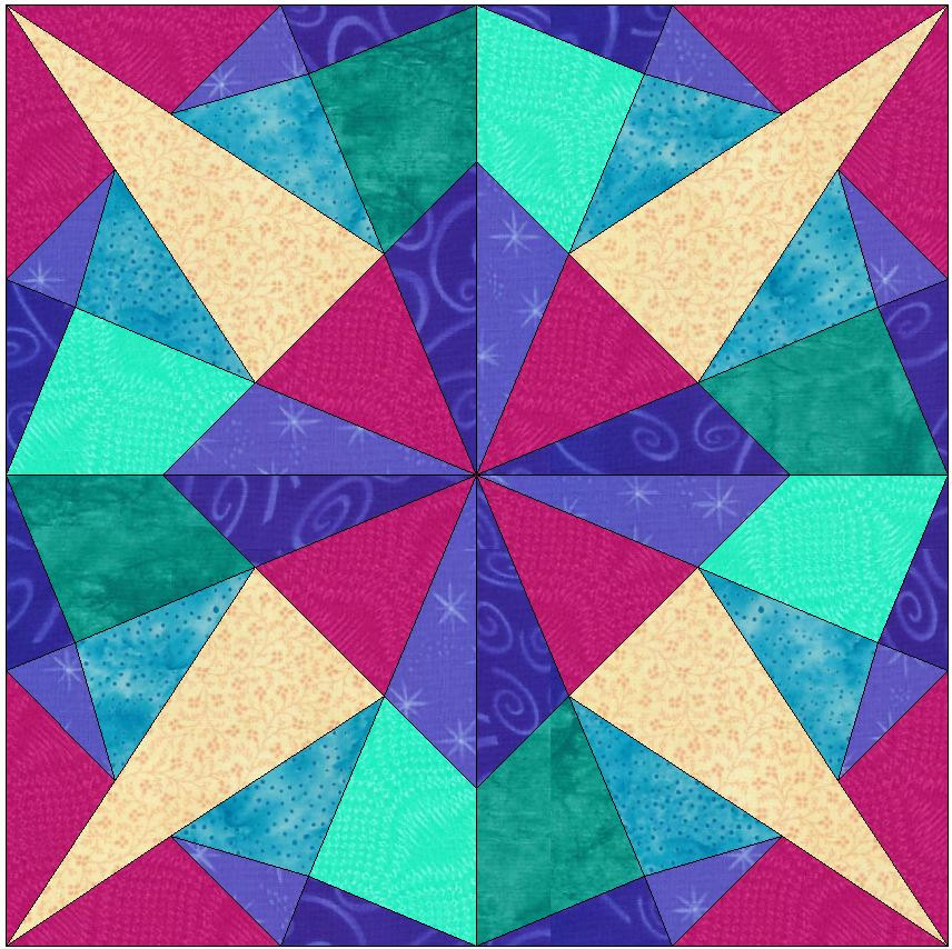 Hidden Continuous Star Quilt Template Block Pattern PDF - Etsy