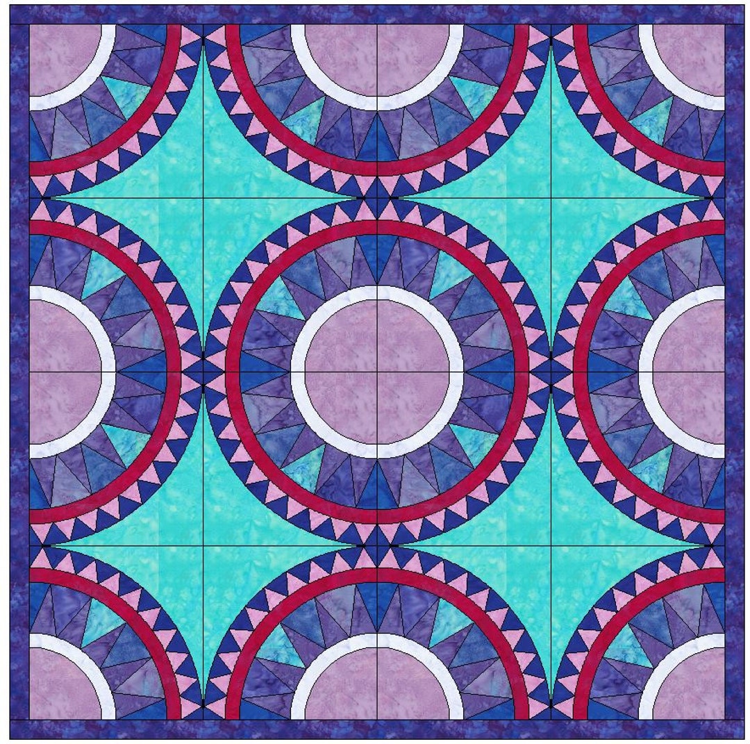 Rick Rack Beauty Quilt Paper Piece Foundation Quilting Block Pattern ...