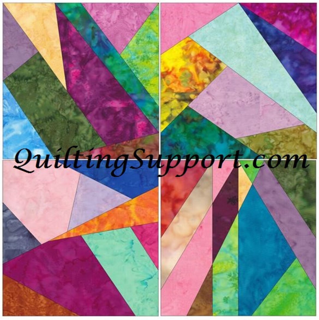 Crazy Patch Quilt Set 3 Paper Foundation Piecing Quilting 4 Block ...