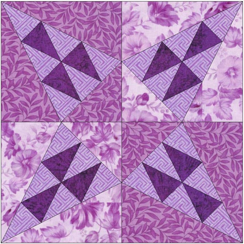 Star With Triangles Quilt Paper Piece Foundation Quilting | Etsy