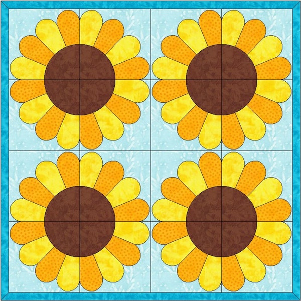 Sunflower Quilt Block Pattern - Etsy