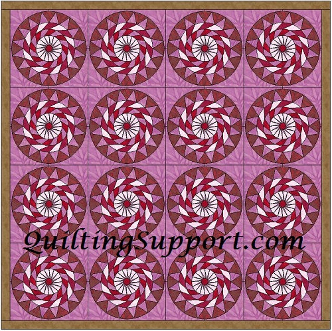 Cherry Star Pie Circle Quilt 10 Inch Paper Piece Foundation Quilting ...