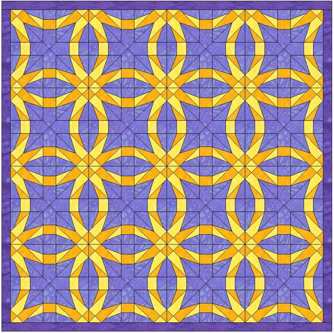 Foundation Pieced Wedding Ring Quilt 10 Inch Paper Piece Quilting Block ...