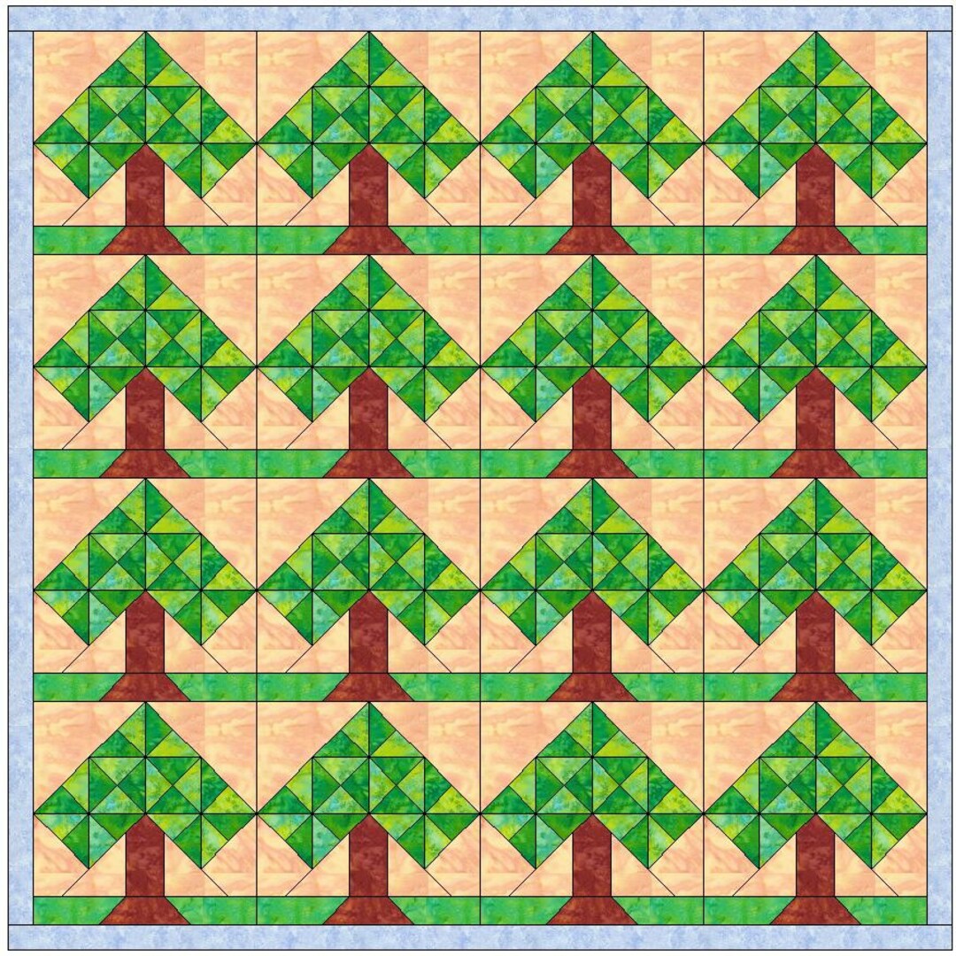 Pinwheel Pine Tree Quilt Paper Piece Foundation Quilting Block Pattern ...