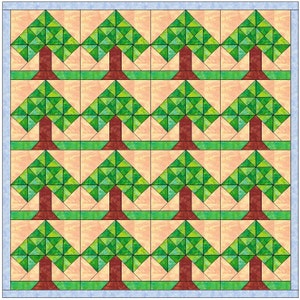 Pinwheel Pine Tree Quilt Paper Piece Foundation Quilting Block Pattern ...
