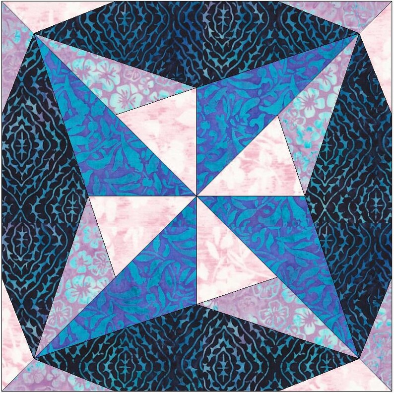 Propeller Star Quilt Templates Quilting Block Pattern | Etsy