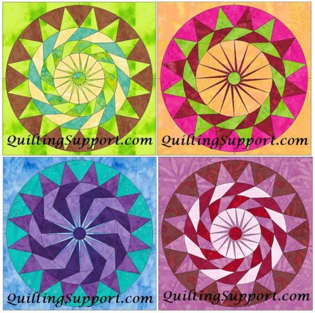 Pie Quilt Block Patterns: 15 Inch Circle Template Set (PDF) - Etsy