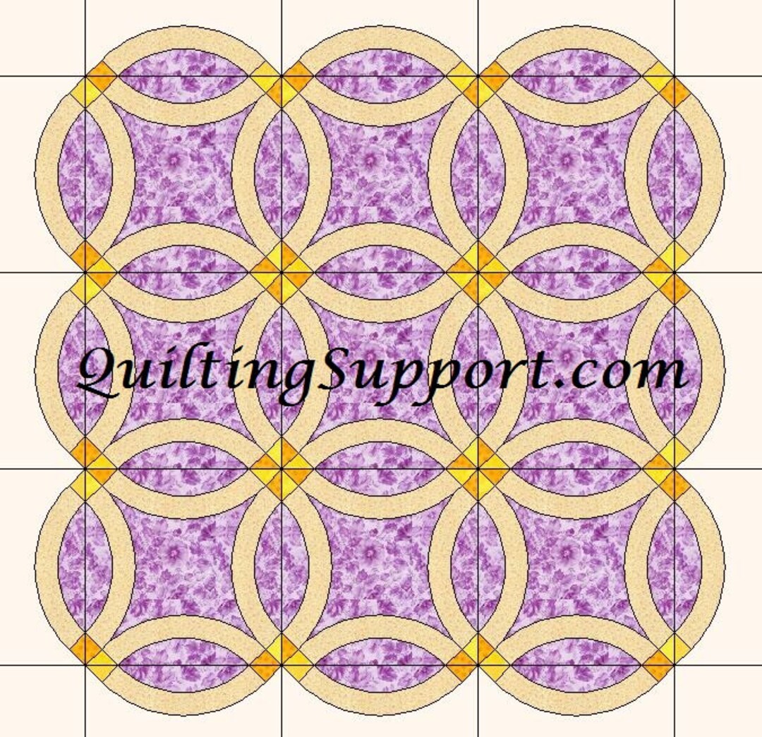 Basic Double Wedding Ring Quilt Template Patterns for 6 SIZES - Etsy