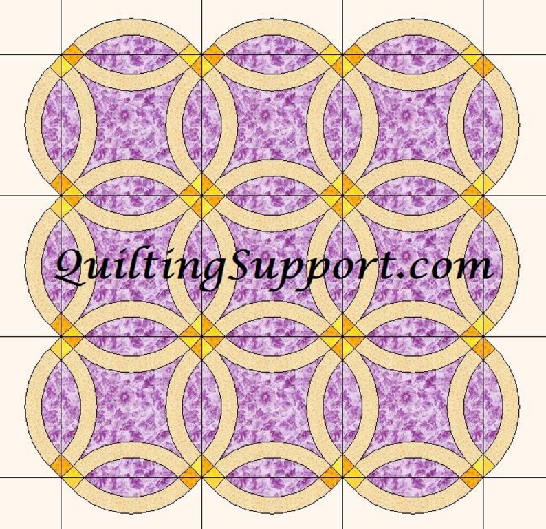 Basic Double Wedding Ring Quilt Template Patterns For 6 SIZES Etsy