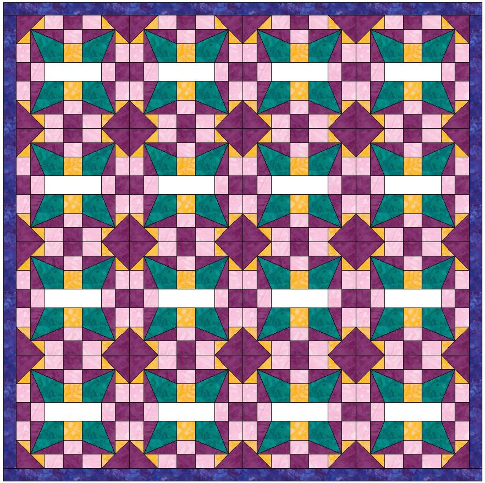 Woven Squares Quilt Template 15 Inch Block Pattern PDF | Etsy