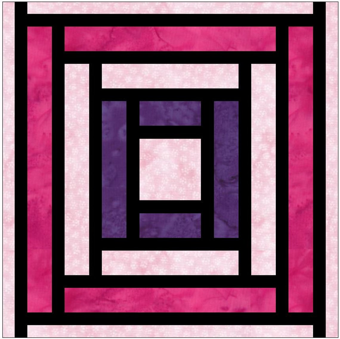 Stained Glass Log Cabin Variation Quilt Paper Piece Foundation | Etsy