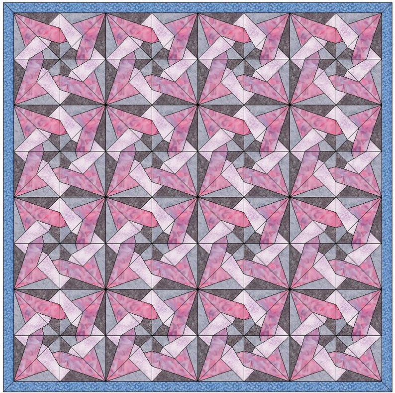 Tangled Stars Quilt Knot Chain Template Quilting Block Pattern - Etsy