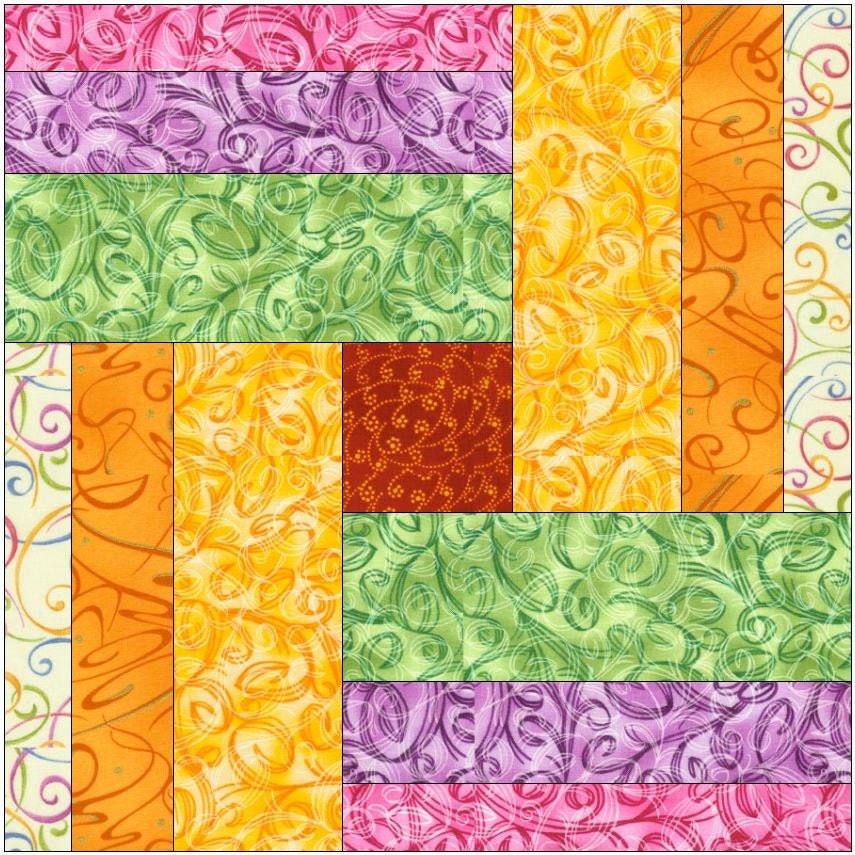 Woven Logs Quilt Log Cabin Paper Piece Foundation Quilting Block ...