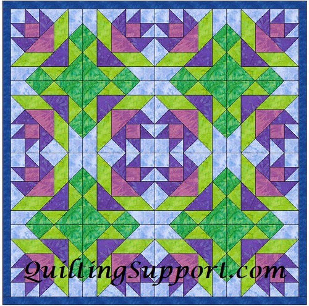 Spring Bloom Quilt 10 Inch Block Paper Piecing Foundation Quilting ...