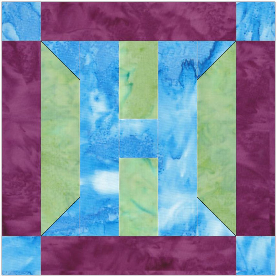 Letter H Quilt Paper Piece Foundation Quilting Block Pattern | Etsy