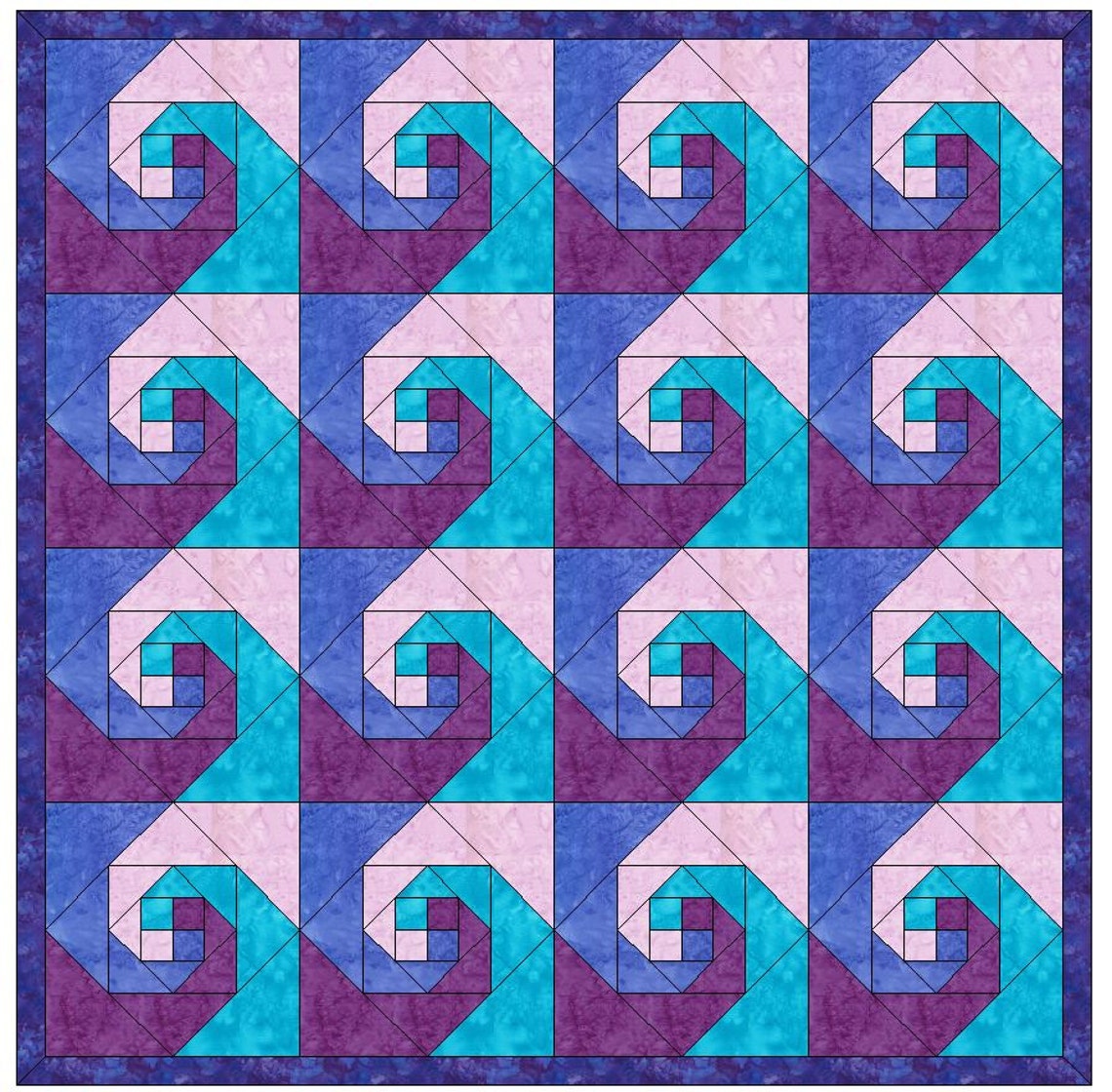 Snail Trail Chain Quilt Block Template Pattern PDF | Etsy
