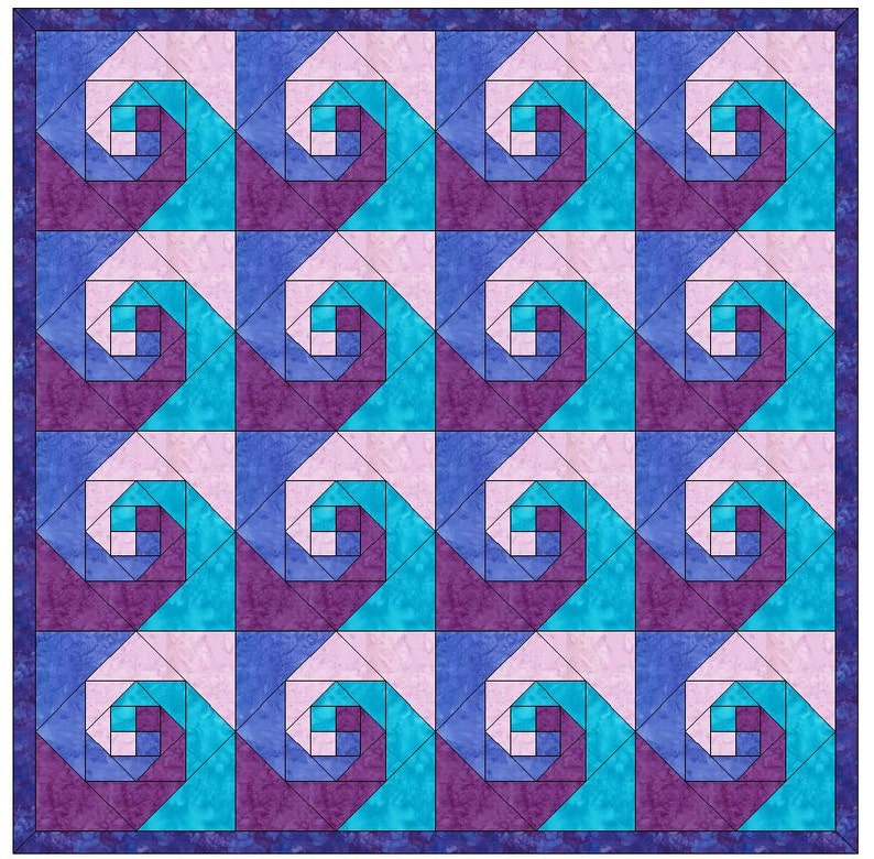 Snail Trail Chain Quilt Block Template Pattern PDF | Etsy