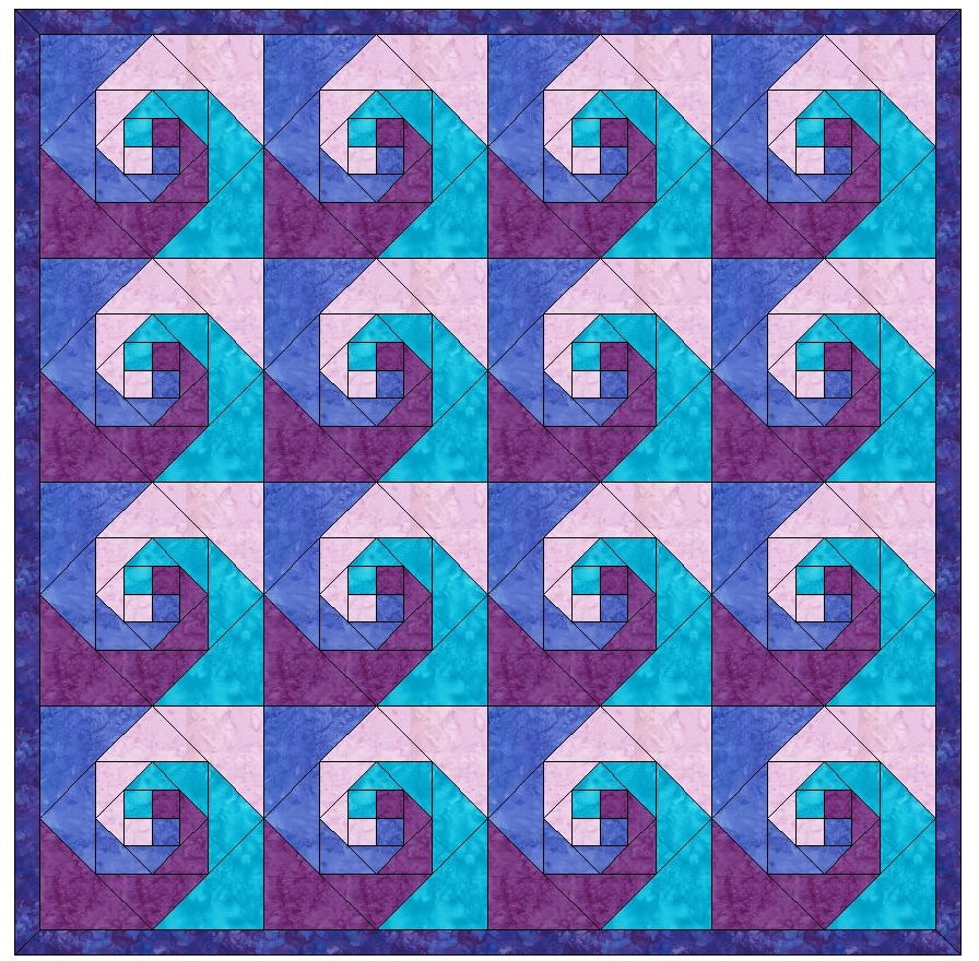 Snail Trail Chain Quilt Block Template Pattern PDF | Etsy