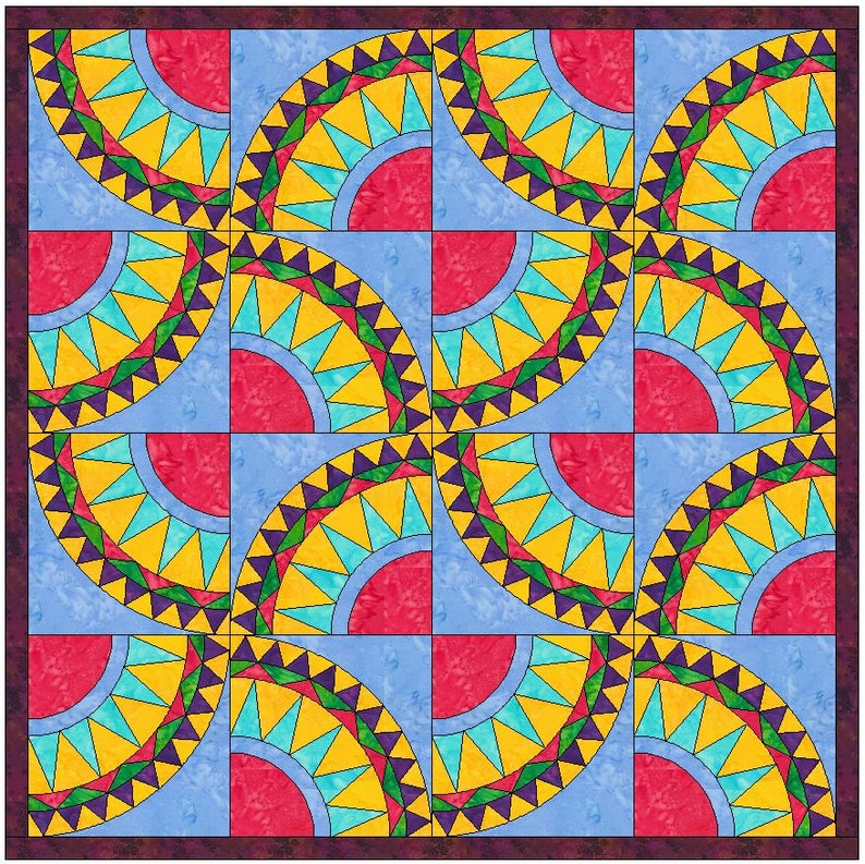 Rick Rack Beauty 2 Paper Piece Foundation Quilting Block - Etsy