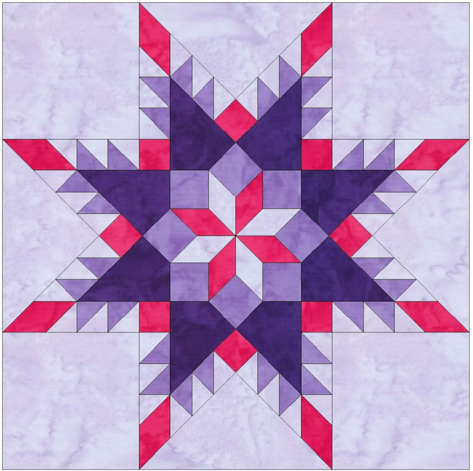 Feathered Star in Star Quilt Template Quilting Block Pattern - Etsy