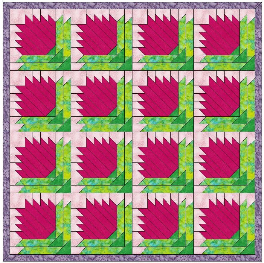 Lotus Block Quilt Template Quilting Block Pattern - Etsy