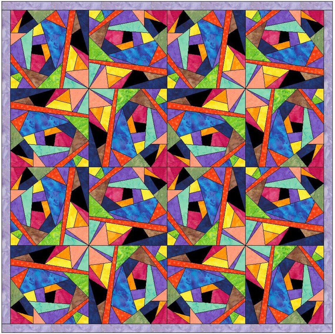 Complex Crazy Patch 22 Quilt Paper Piecing Foundation Quilting - Etsy