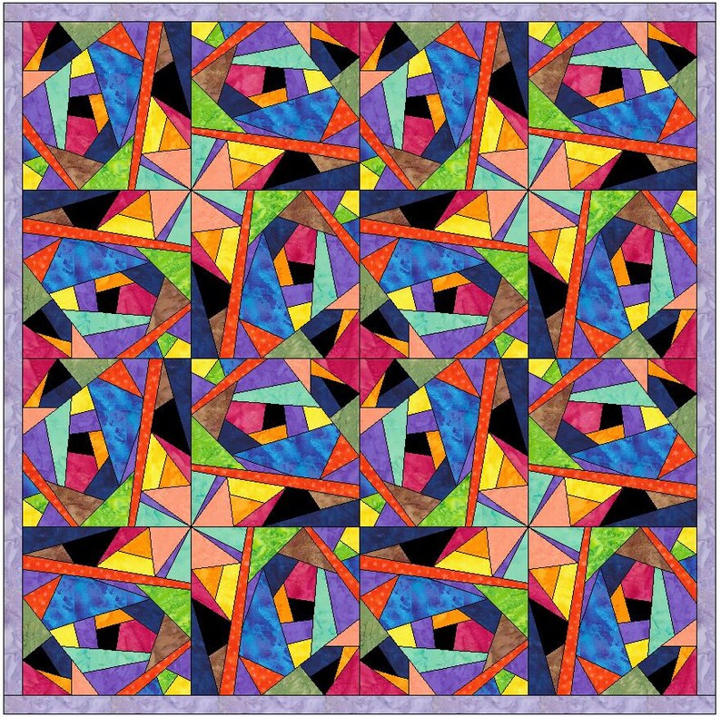 Complex Crazy Patch 22 Quilt Paper Piecing Foundation Quilting - Etsy