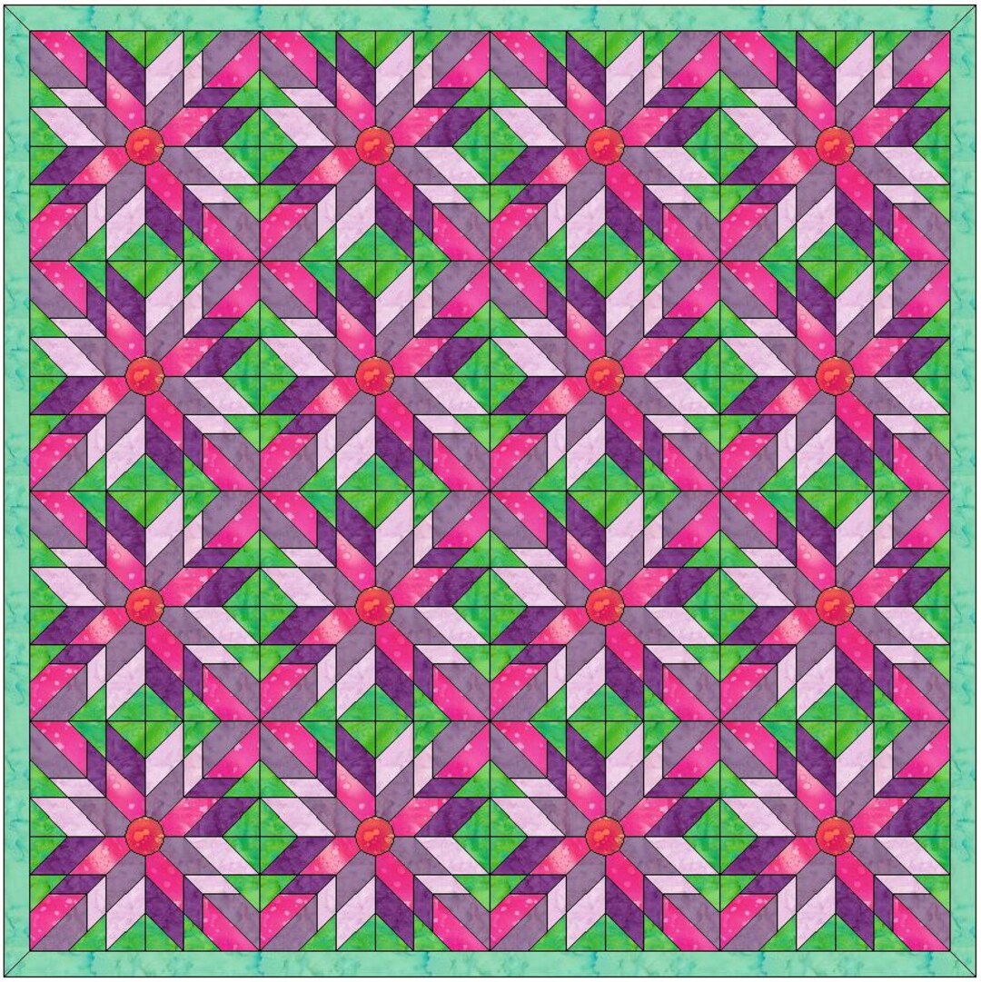 Sunbeam Quilt Template Quilting Block Pattern PDF - Etsy